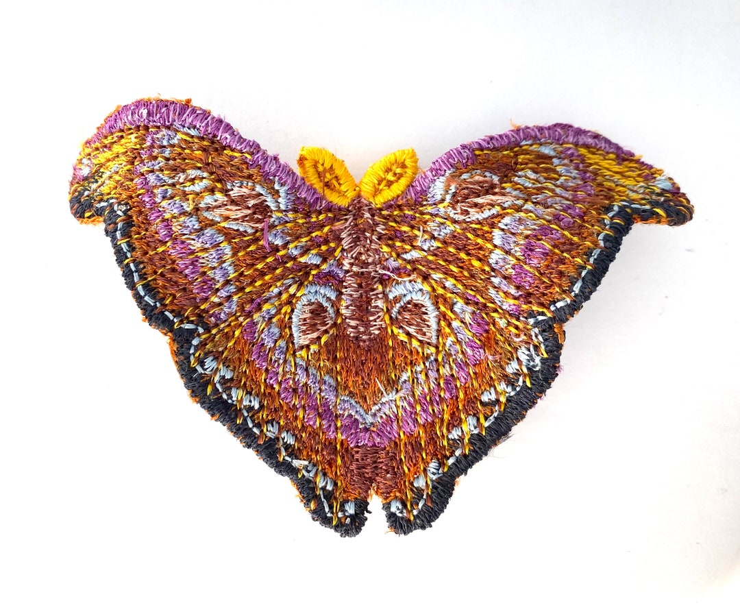ATLAS MOTH Embroidered Pin - Etsy