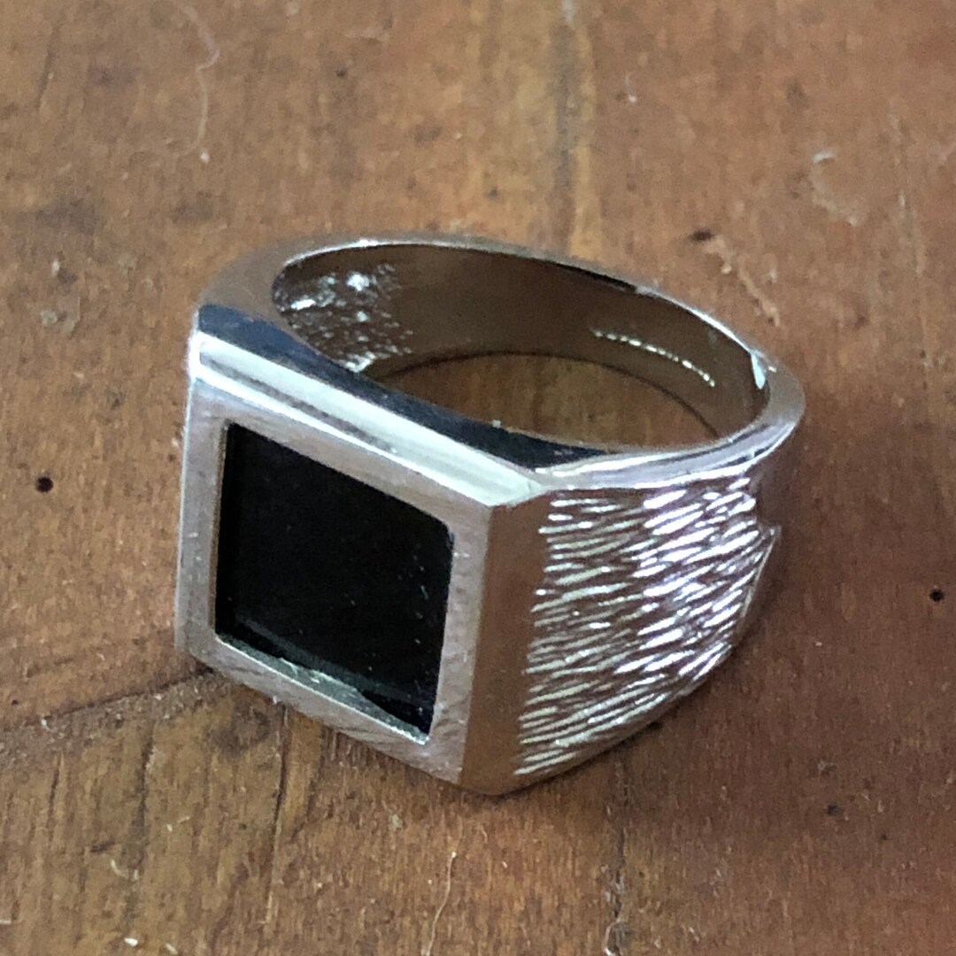 Men’s Vintage Ring 18k White Gold HGE Mid Century Jewelry ESPO Size 10 ...