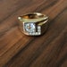 Vintage 14K Gold HGE and Rhinestone Ring Mid-century Unisex or Men's ...