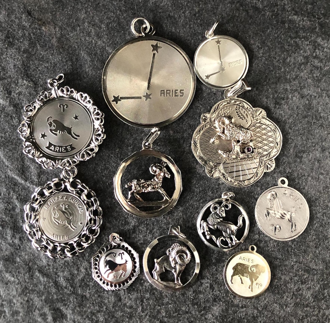 Aries Pendants and Charms Vintage Sterling 925 Mid-century Zodiac ...