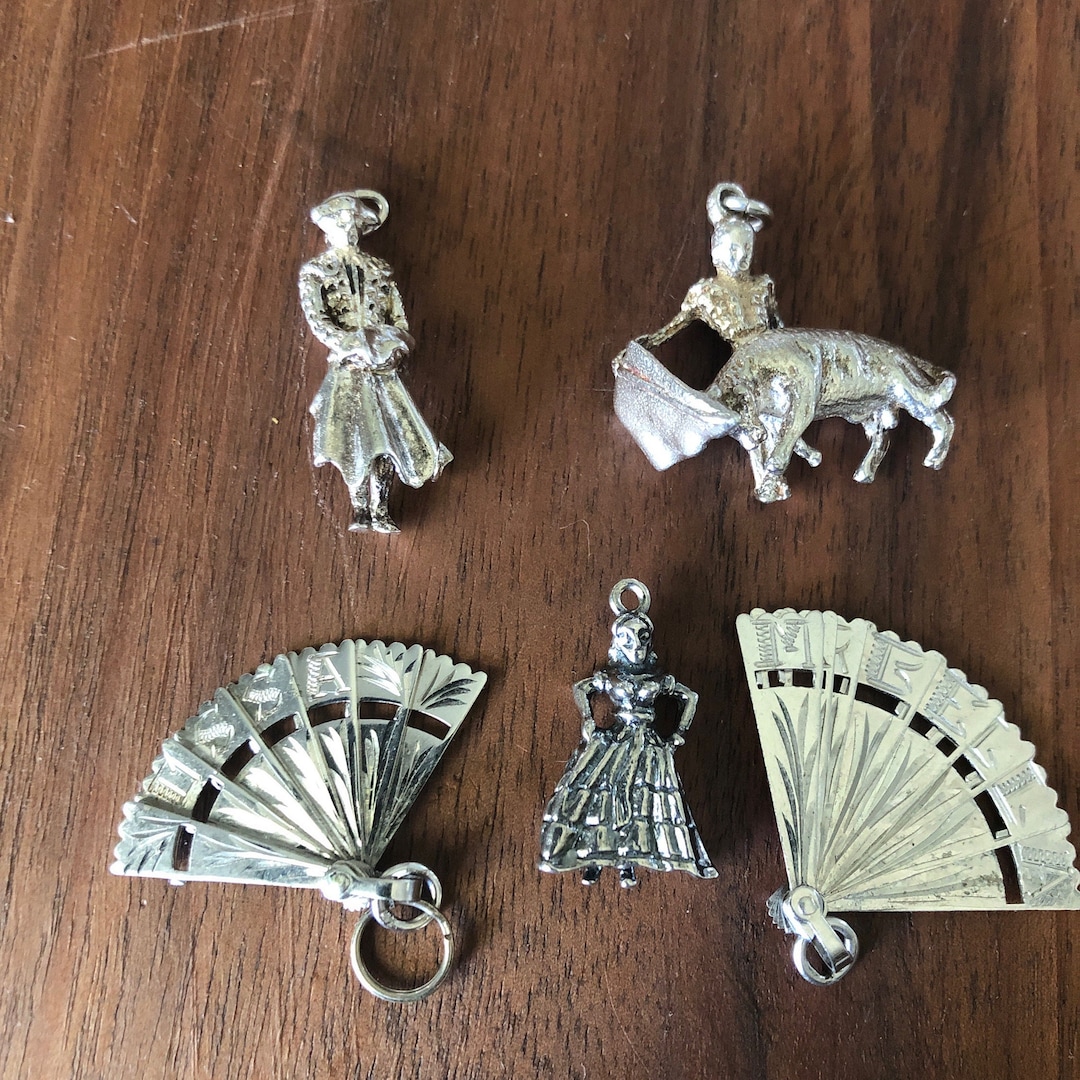 Travel Charms Vintage Spain Spanish Themed Fans, Bullfighter, Flamenco ...