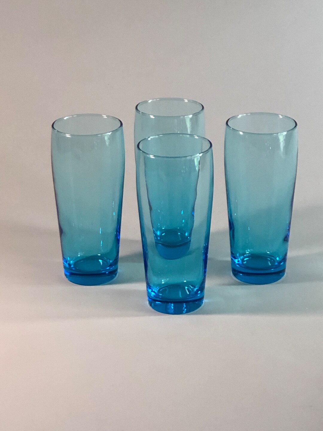 Set of 4 Vintage Pale Blue Tumblers Beverage, High-ball, Cocktails ...