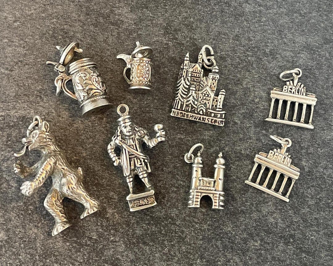 Vintage 835 Sterling Silver German Travel Charms Germany Souvenir ...