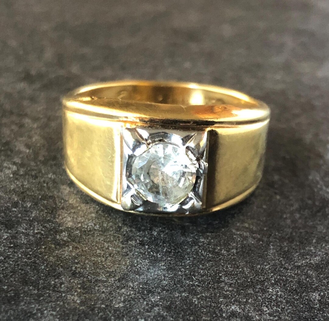 Vintage 18K Gold HGE Ring Mid-century Unisex Jewelry Size 10, UNCAS ...