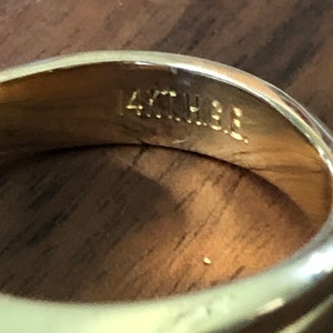 Vintage 14K Gold HGE and Rhinestone Ring Mid-century Unisex or Men's ...