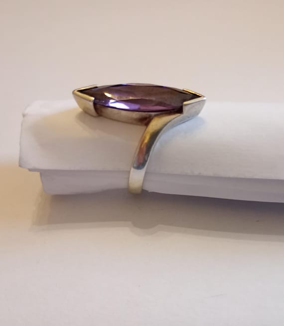 Vintage Stuller Sterling Silver Ring with Marquis Cut… - Gem