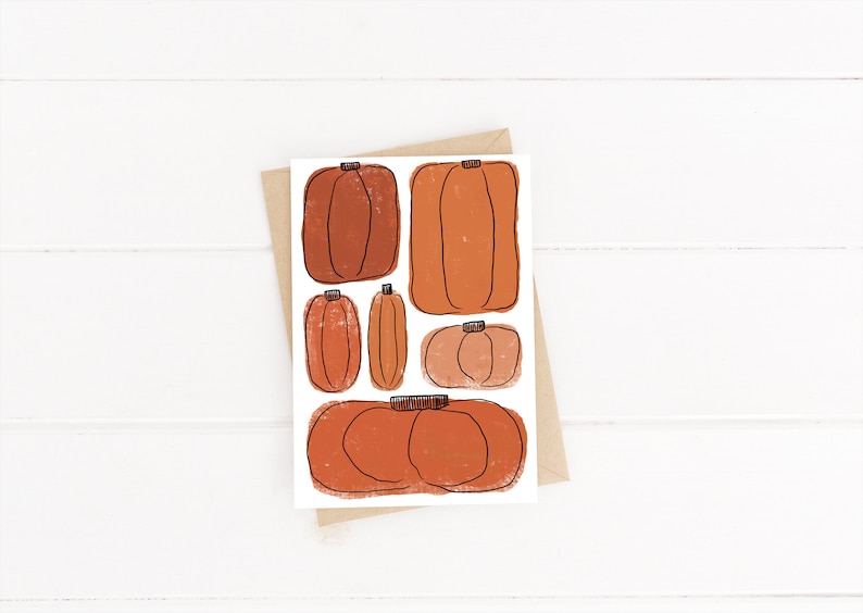 Printable Pumpkin Card // Autumn Cards // 5x7 Cards // Fall Cards ...