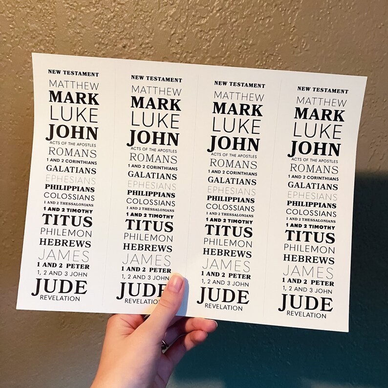 New Testament Bookmark // Books of the New Testament // Bible Bookmark ...