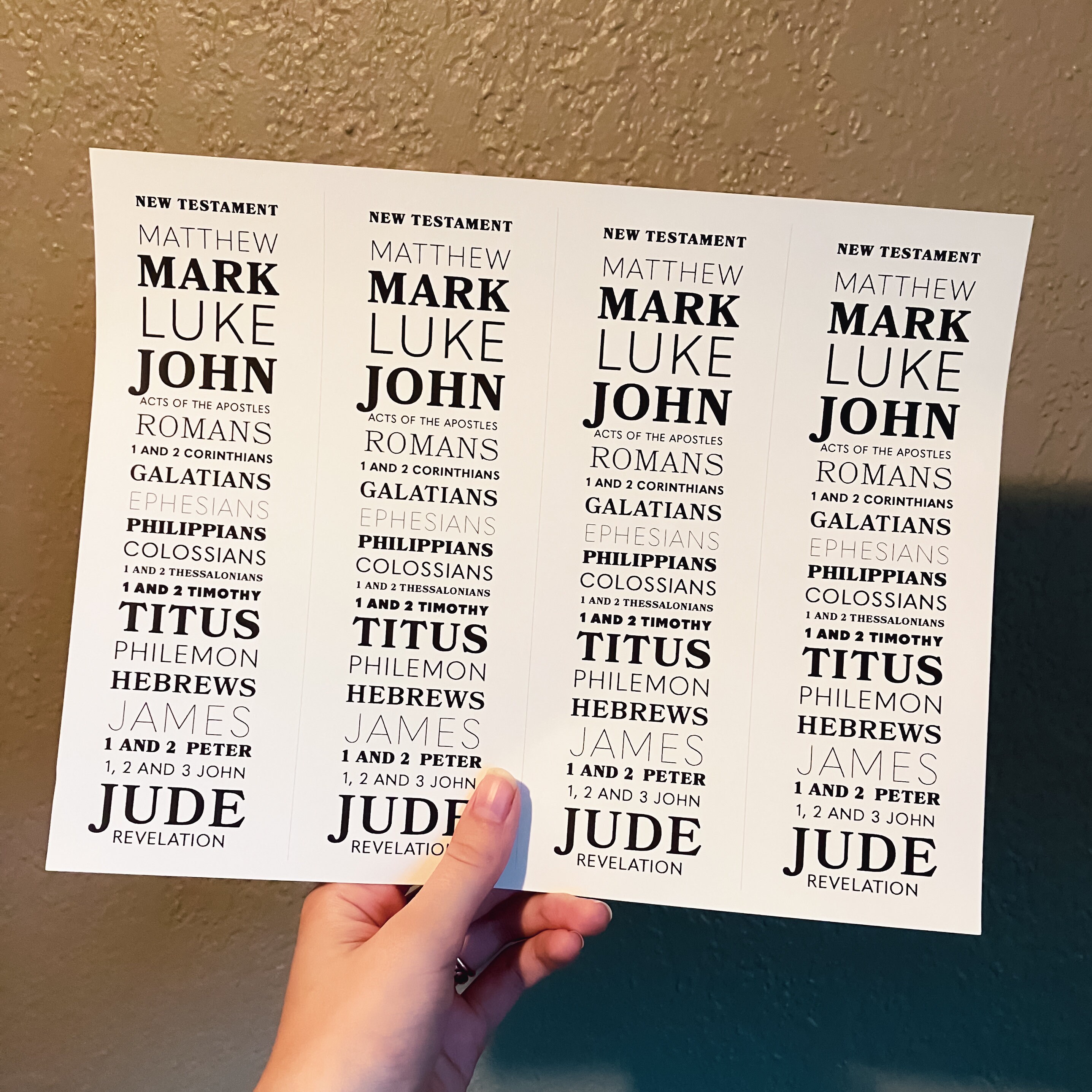 New Testament Bookmark // Books of the New Testament // Bible Bookmark ...