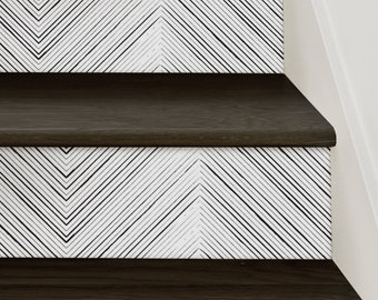 Gold Lines Chevron Off-white Stair Riser Decals - Etsy