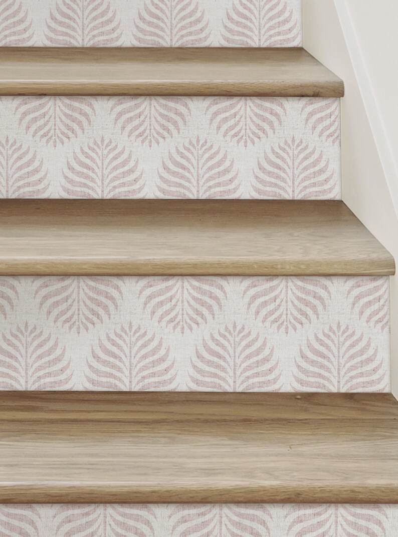 Fern Pattern Pink Stair Riser Decals - Etsy