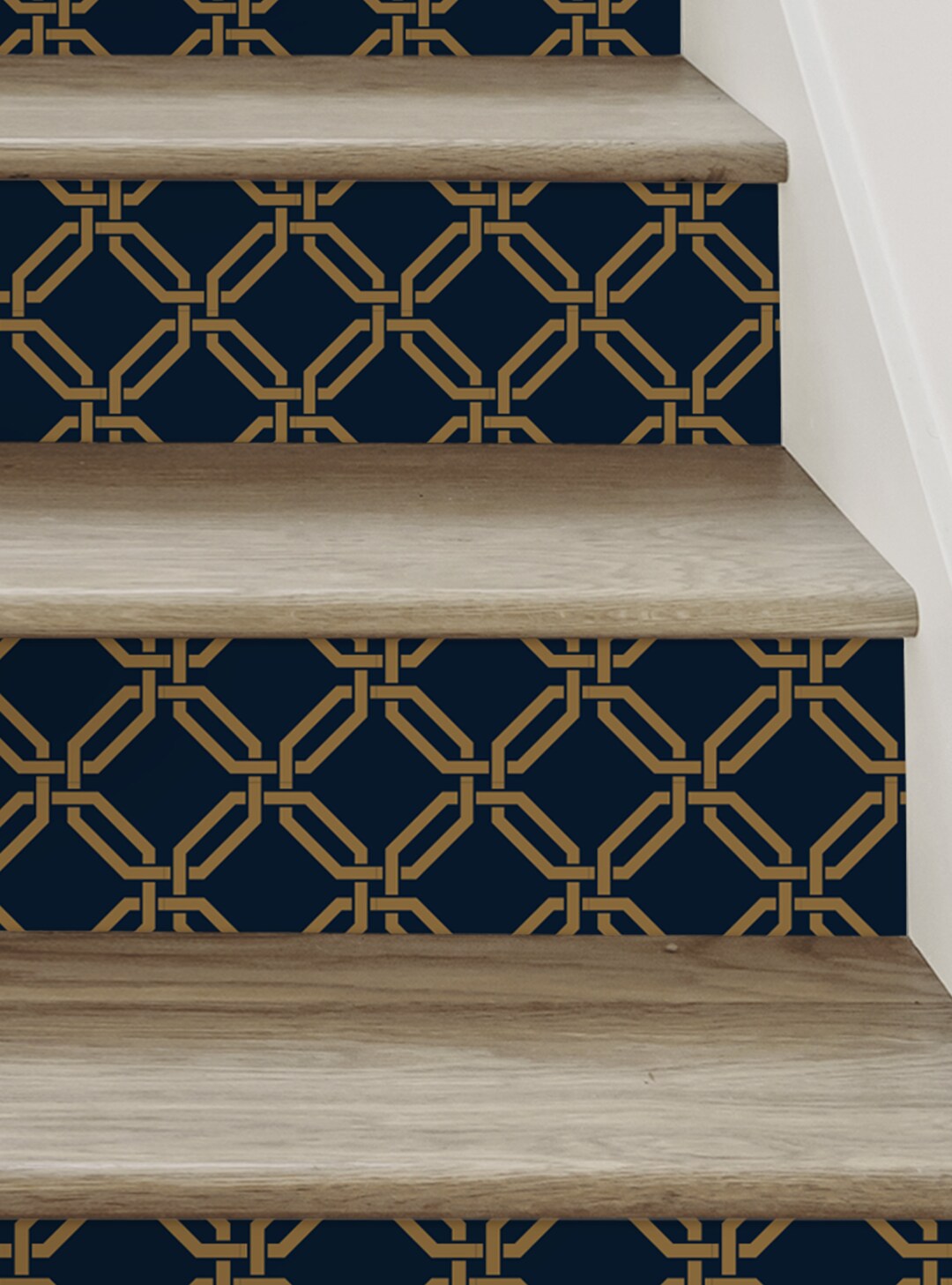 Octagon Links, Navy, Stair Riser Decals - Etsy