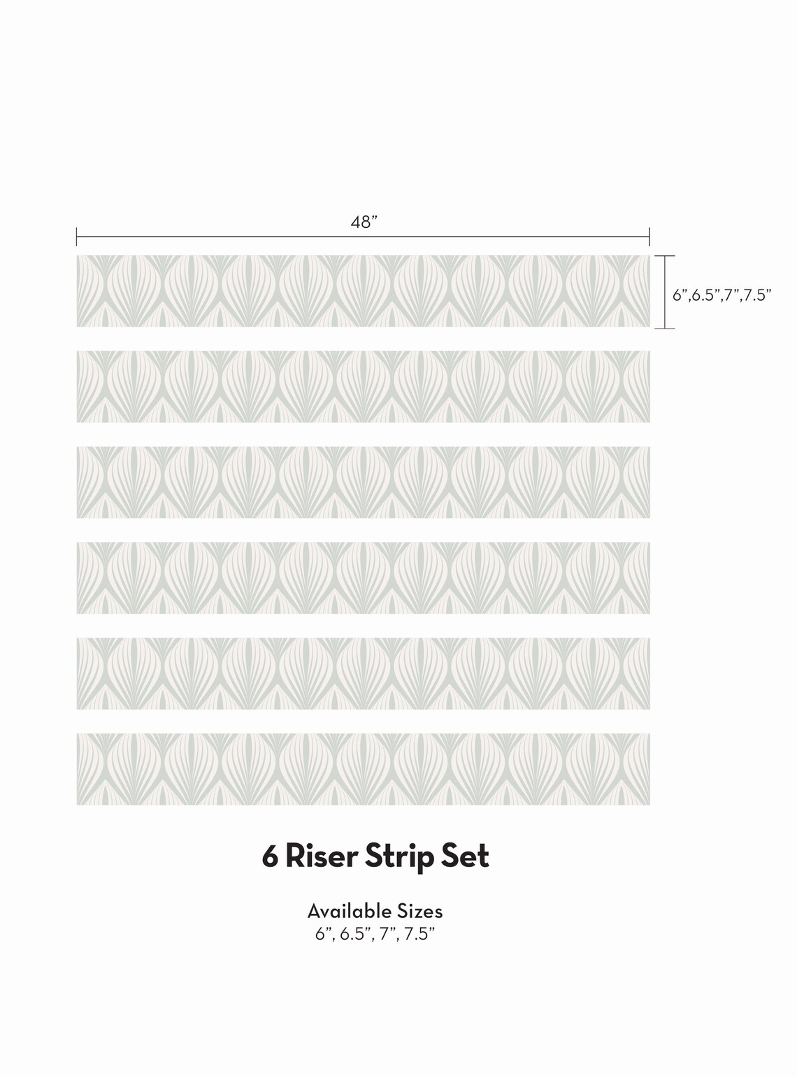 Elegant Modern Leaves Sage Stair Riser Wallpaper | Etsy