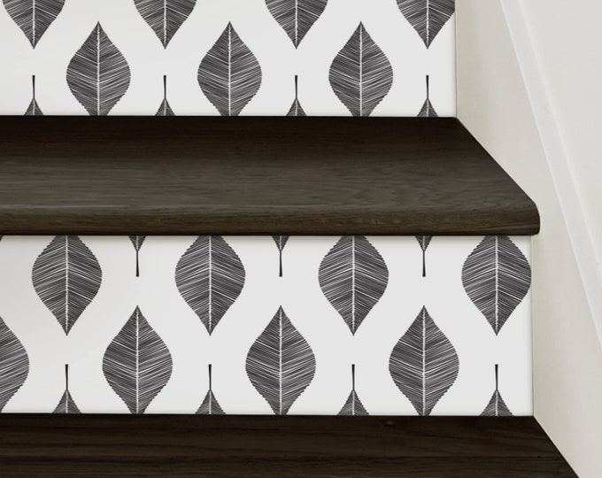 Painted Vertical Lines, Custom Color, Vinyl Peel and Stick Stair Riser ...