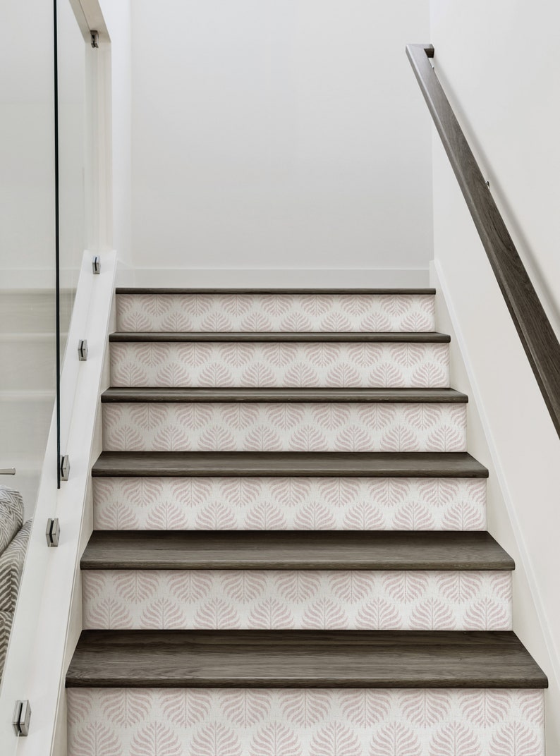 Fern Pattern Pink Stair Riser Decals - Etsy