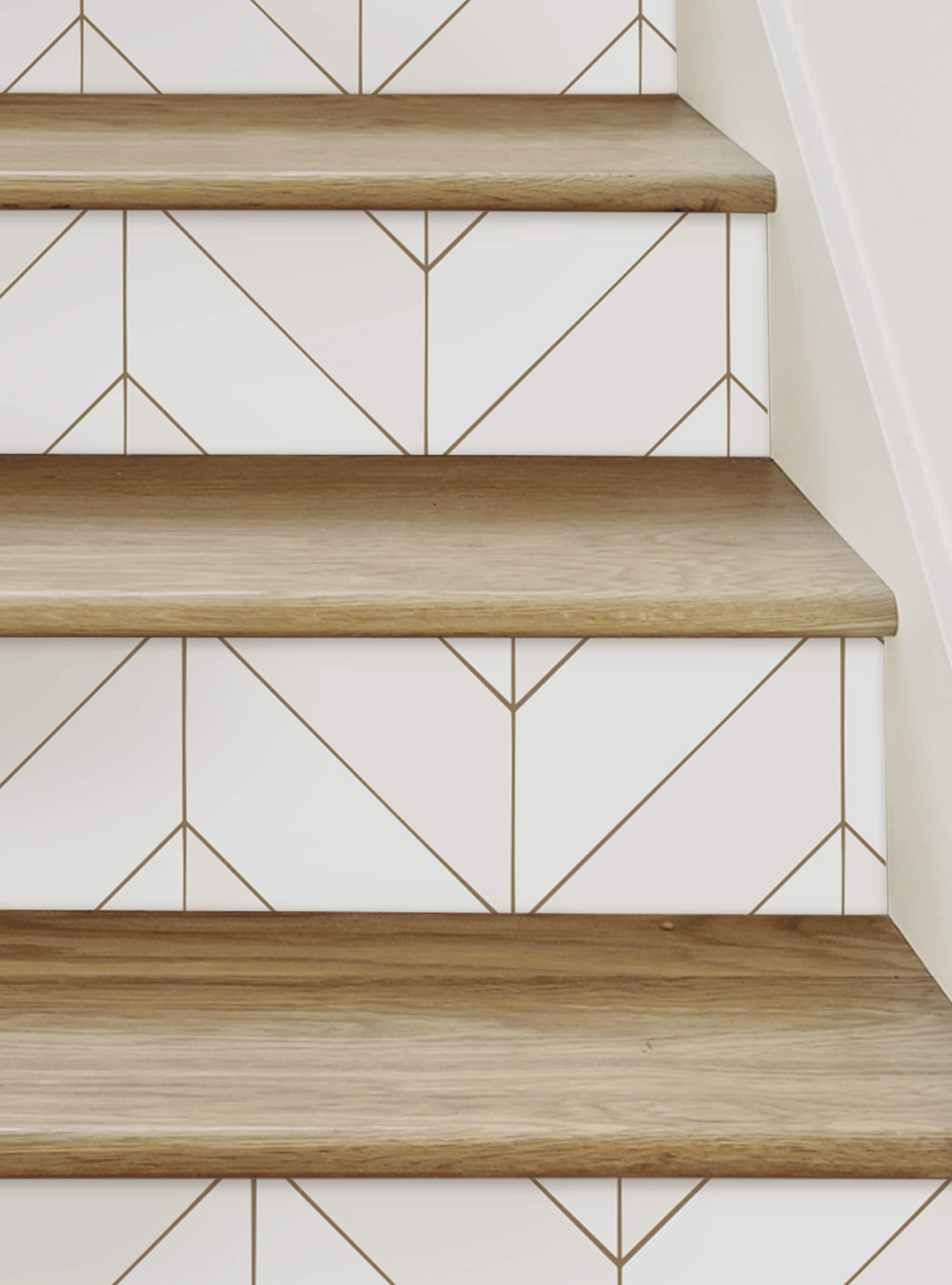 Gold Lines Chevron Off-white Stair Riser Decals - Etsy