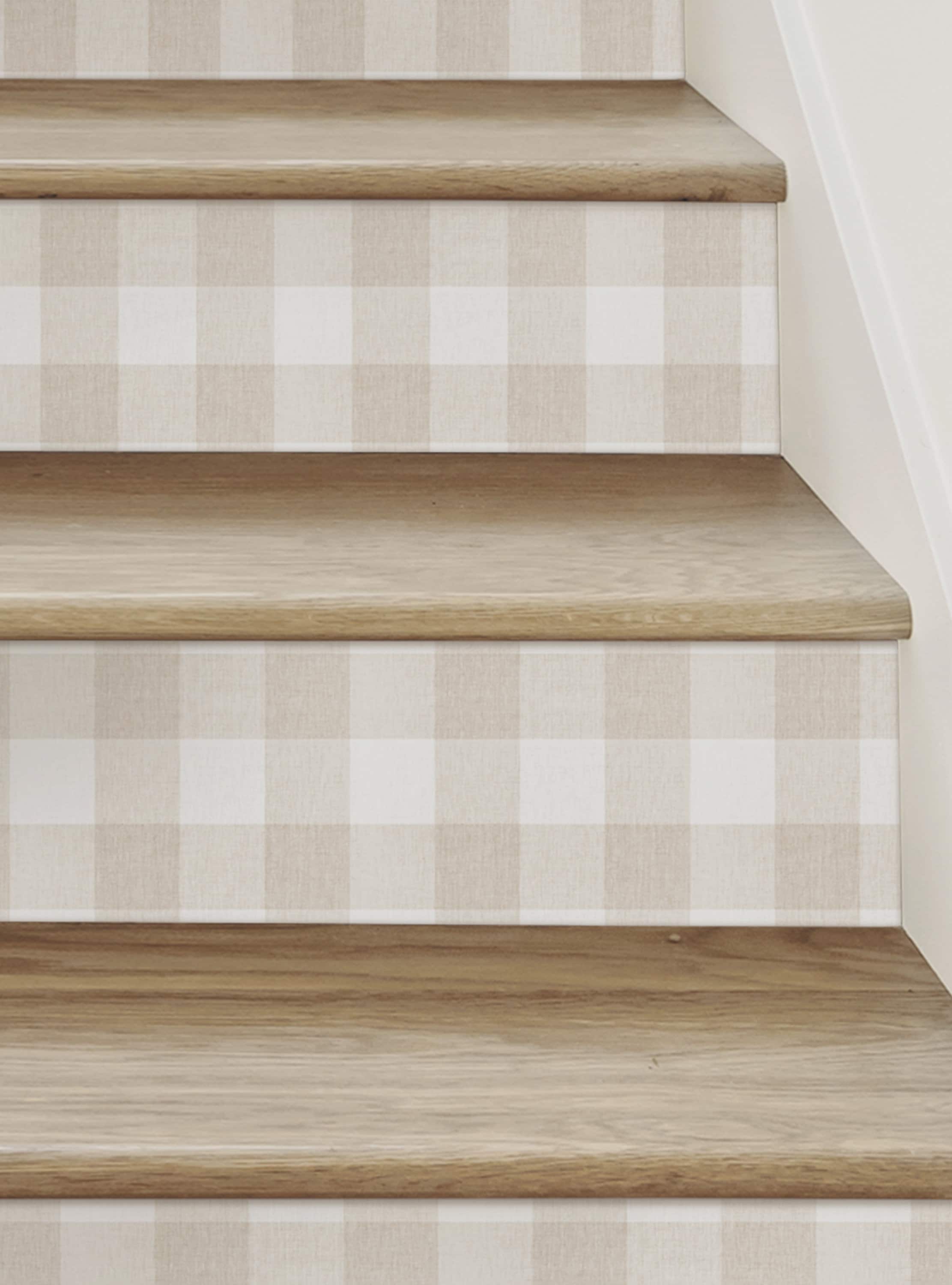 Checkered Look Beige Self Adhesive Repositionable Stair - Etsy