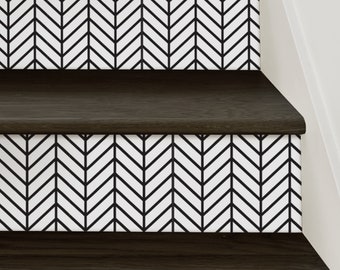 Gold Lines Chevron Off-white Stair Riser Decals - Etsy