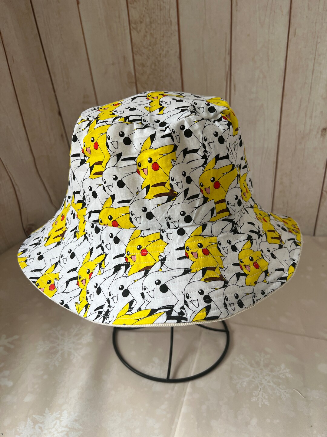Reversible Pokémon Bucket Hat Pikachu & Eevee Hat. Handmade Cotton ...