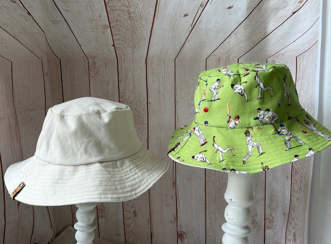 Handmade Reversible Cotton Cricket Themed Bucket Hat, Cotton for KIDS ...