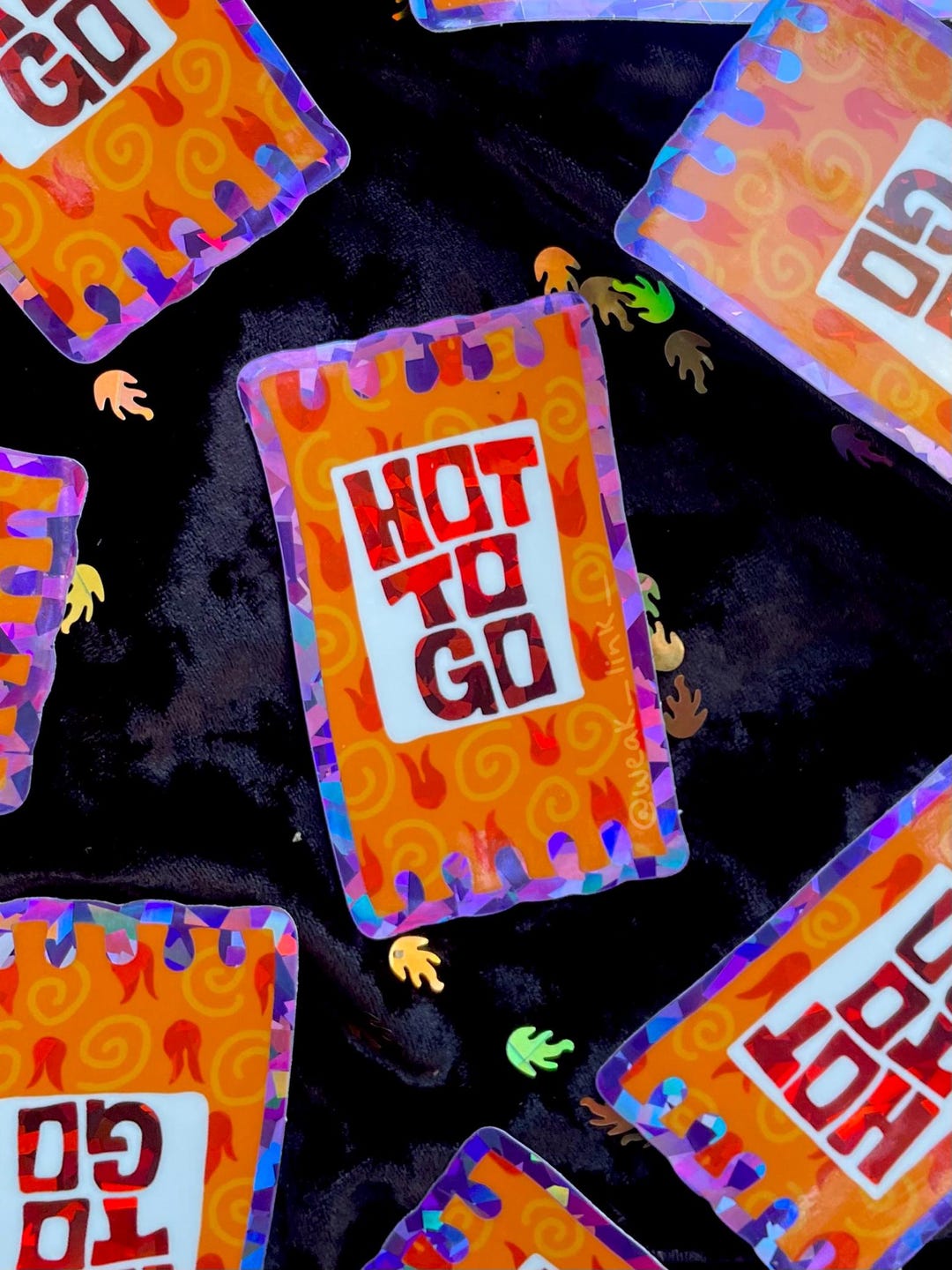 Hot to Go! Holographic Sticker: Funny Glitter Taco Bell Hot Sauce - Etsy