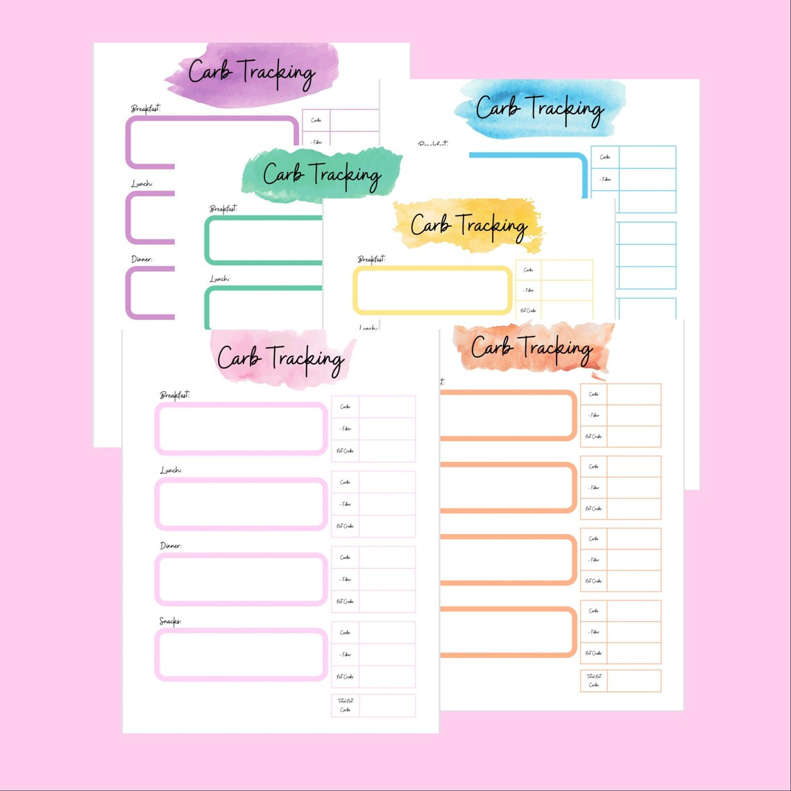 Carb Tracker, Instant Download Tracker. Keto, Low Carb Counting ...