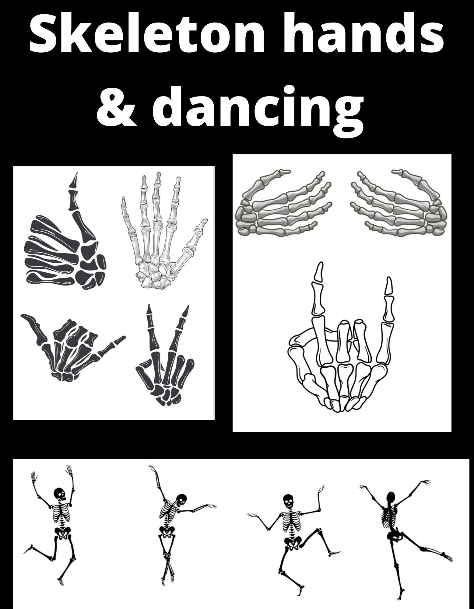 Skeleton Hands and Dancing Instant Download SVG - Etsy