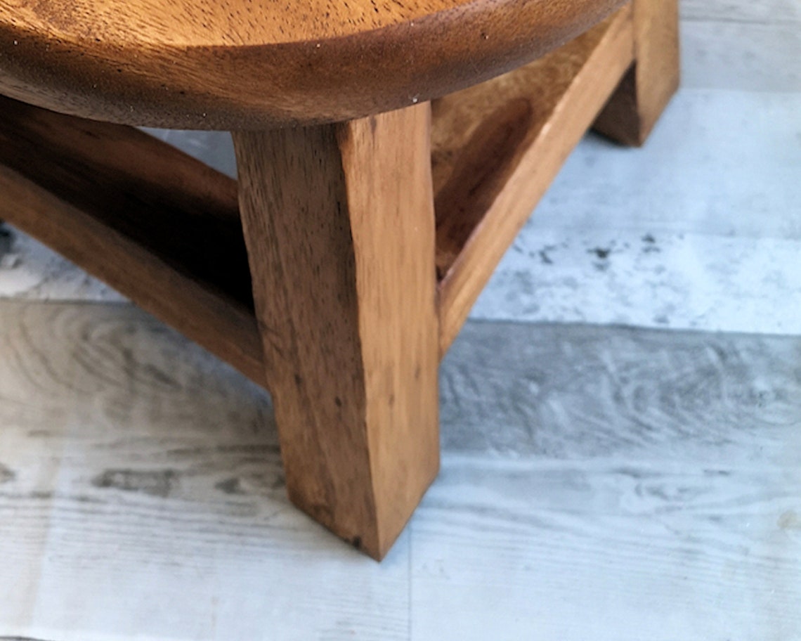 Personalised Wooden Car Stool for Children, Rustic Solid Wood Stool ...