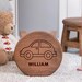 Personalised Wooden Car Stool for Children, Rustic Solid Wood Stool ...