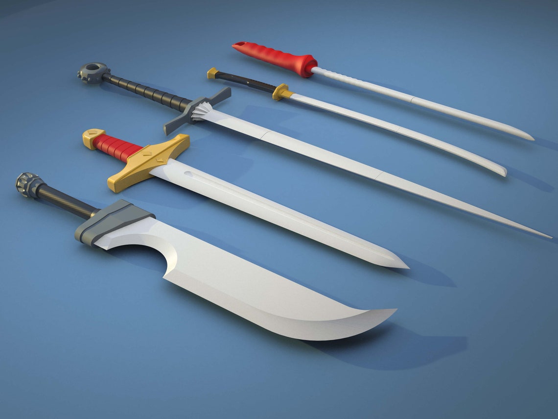 5 Swords 3D Print Models: STL Files - Etsy