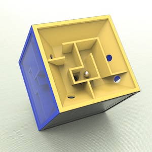 3D Printable Cube Labyrinth Game, Multi Faceted Puzzle With STL Files ...