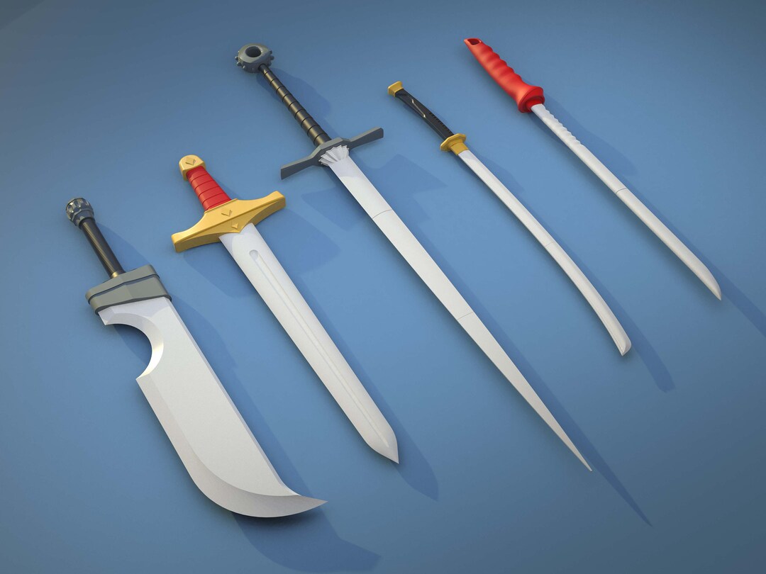 5 Swords Models for 3D Print | STL Files | for CR-30 Printer or Regular ...