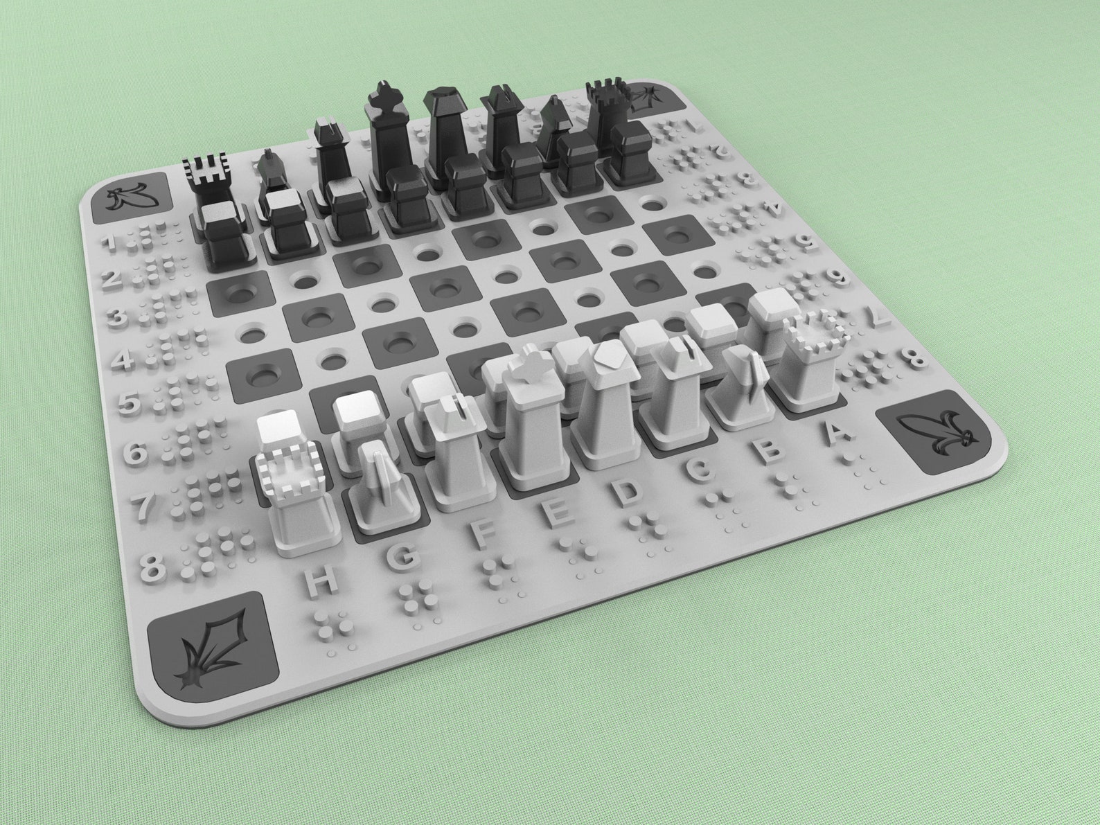Braille Chess Set STL File: Tactile Design for Visually Impaired ...