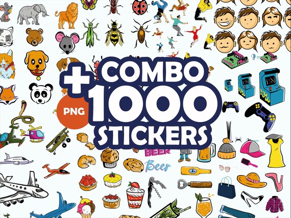 Over 1000 Unique Png & Svg Stickers Combo Mix Random - Etsy