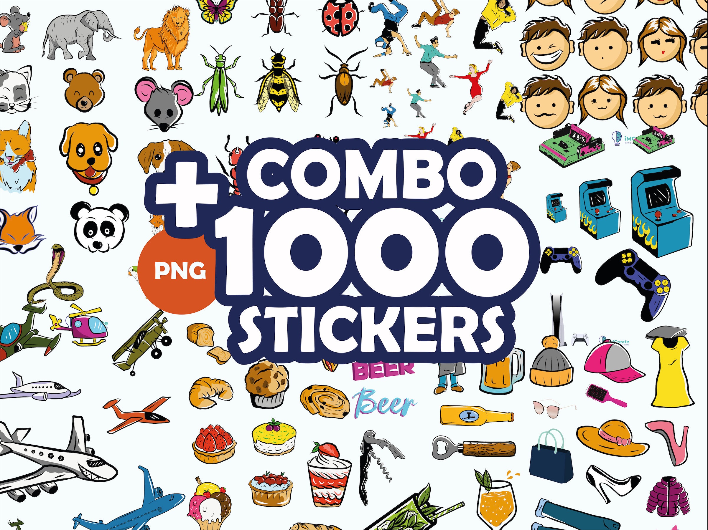 Over 1000 Unique Png, & Svg Stickers Combo| Mix | Random Printable ...