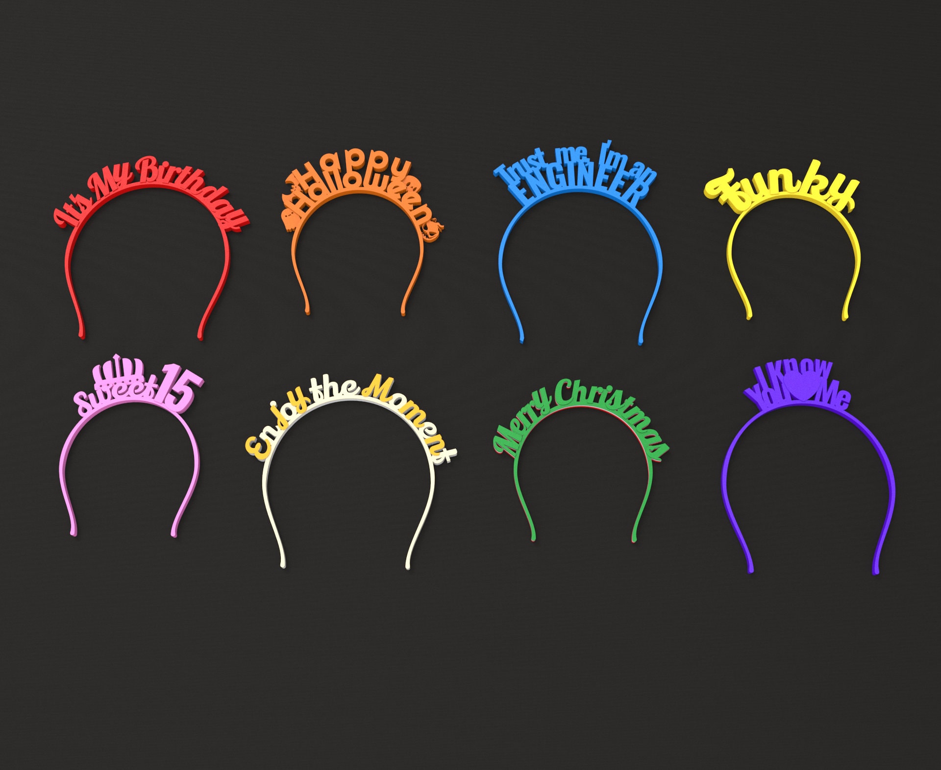3D Printable Quotes Headband Collection - STL Files for Personalized ...