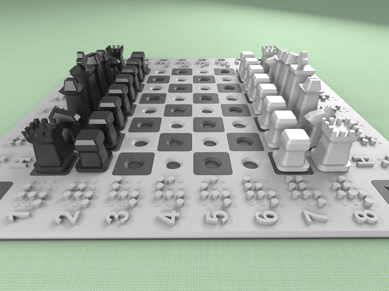 Braille Chess Set STL File: Tactile Design for Visually Impaired ...