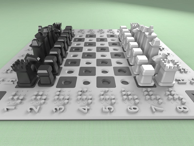 Braille Chess Set STL File: Tactile Design for Visually Impaired ...