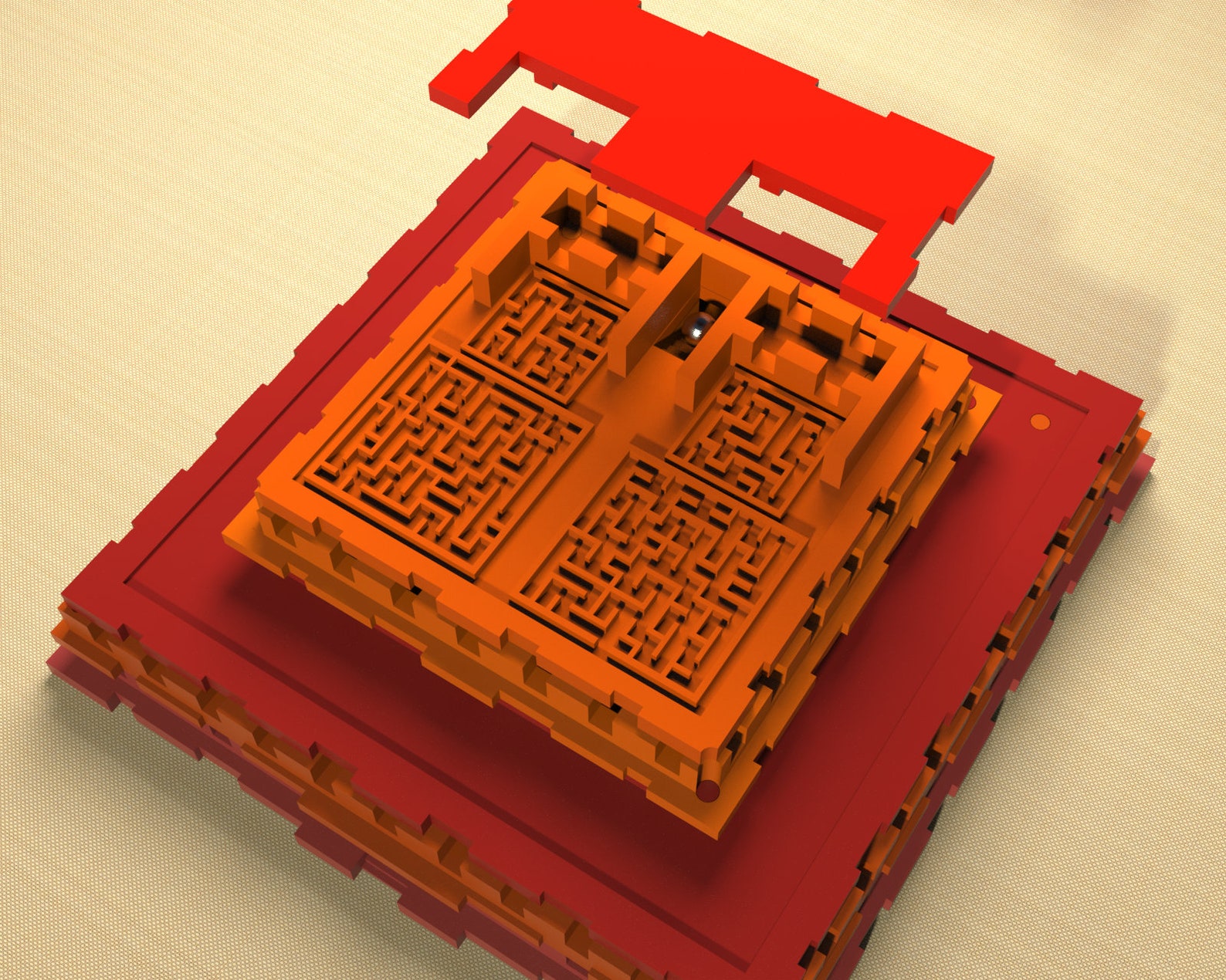 Mayan Construction Inspired Maze Puzzle - 3D Printed, Four-floored ...