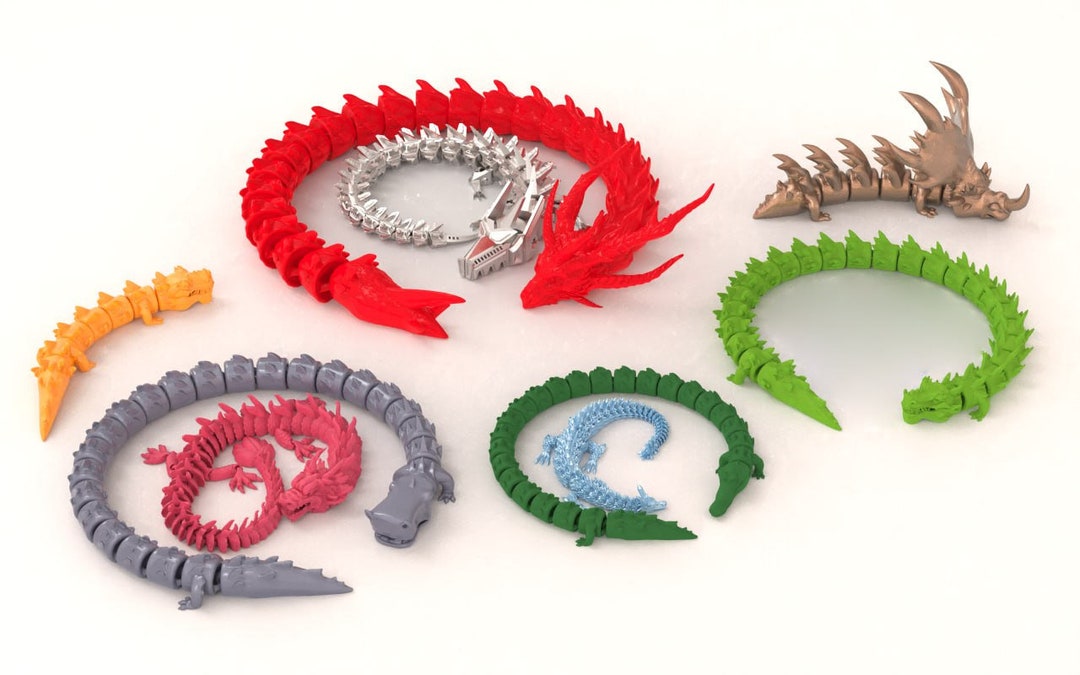 Articulated 3D Print Dragons STL Files: 9 Dragon Combo (digital ...
