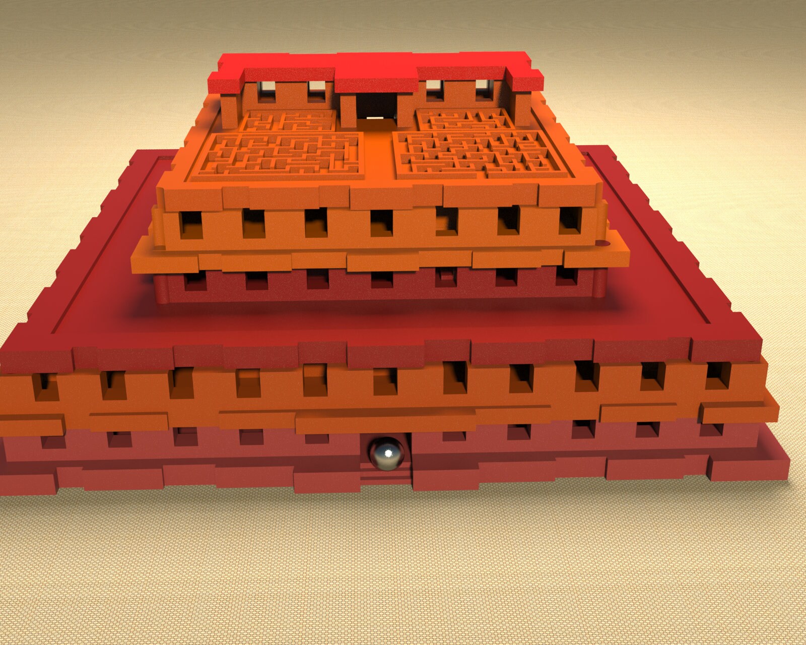 Mayan Construction Inspired Maze Puzzle - 3D Printed, Four-floored ...
