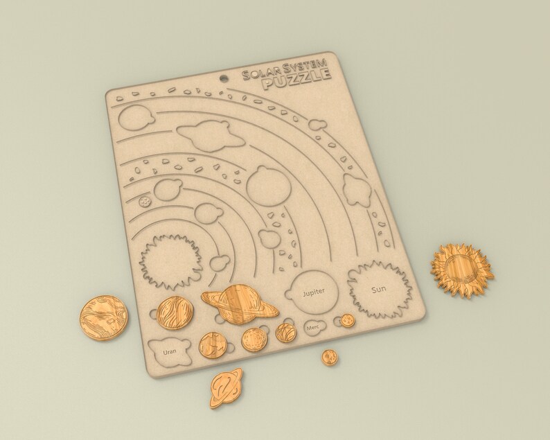 DIY Solar System Puzzle: Laser Cut CNC E-file (DXF File) - Etsy
