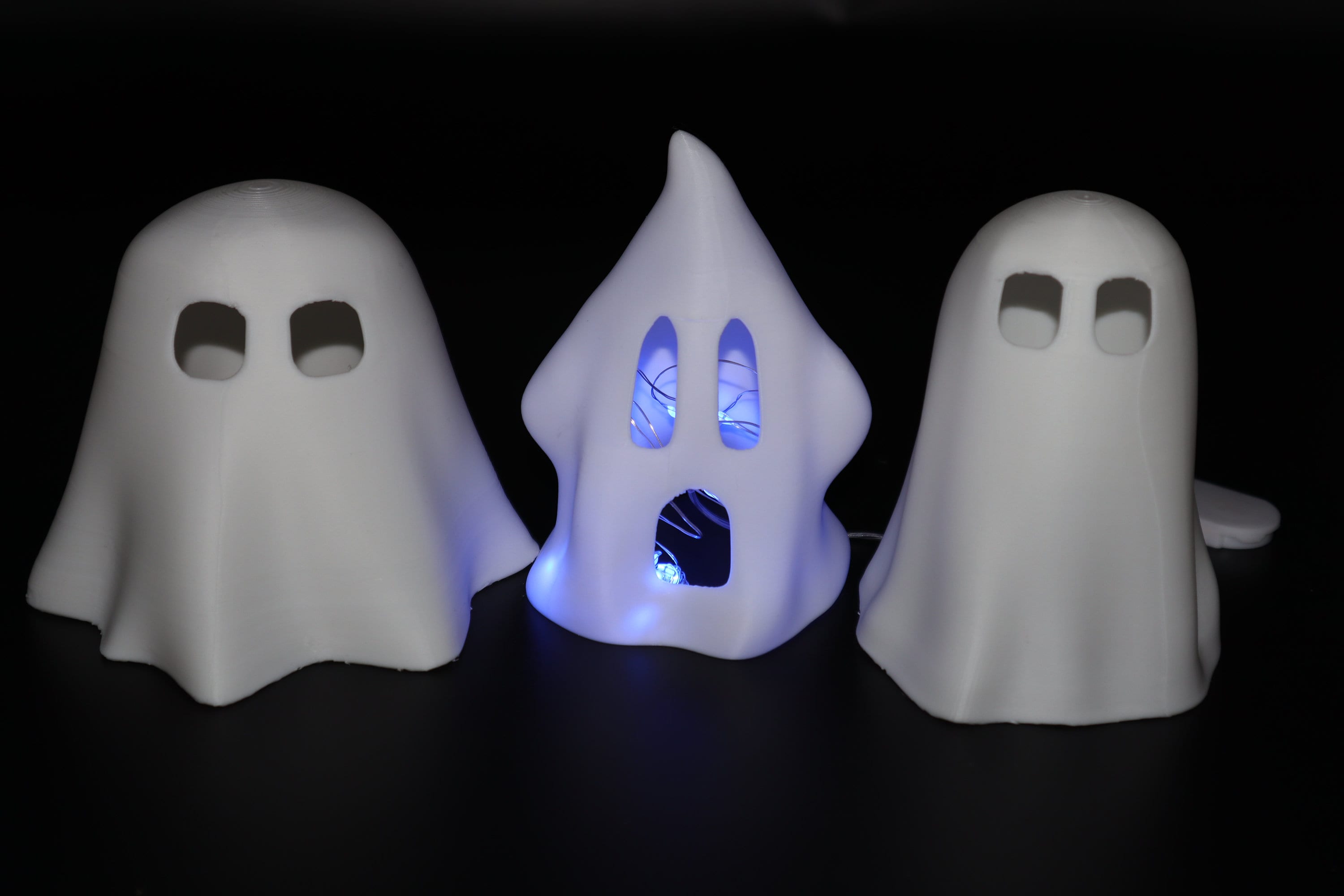 3D Printable Ghost Designs, Halloween Decor, Set of 3 Ghost STL Files ...