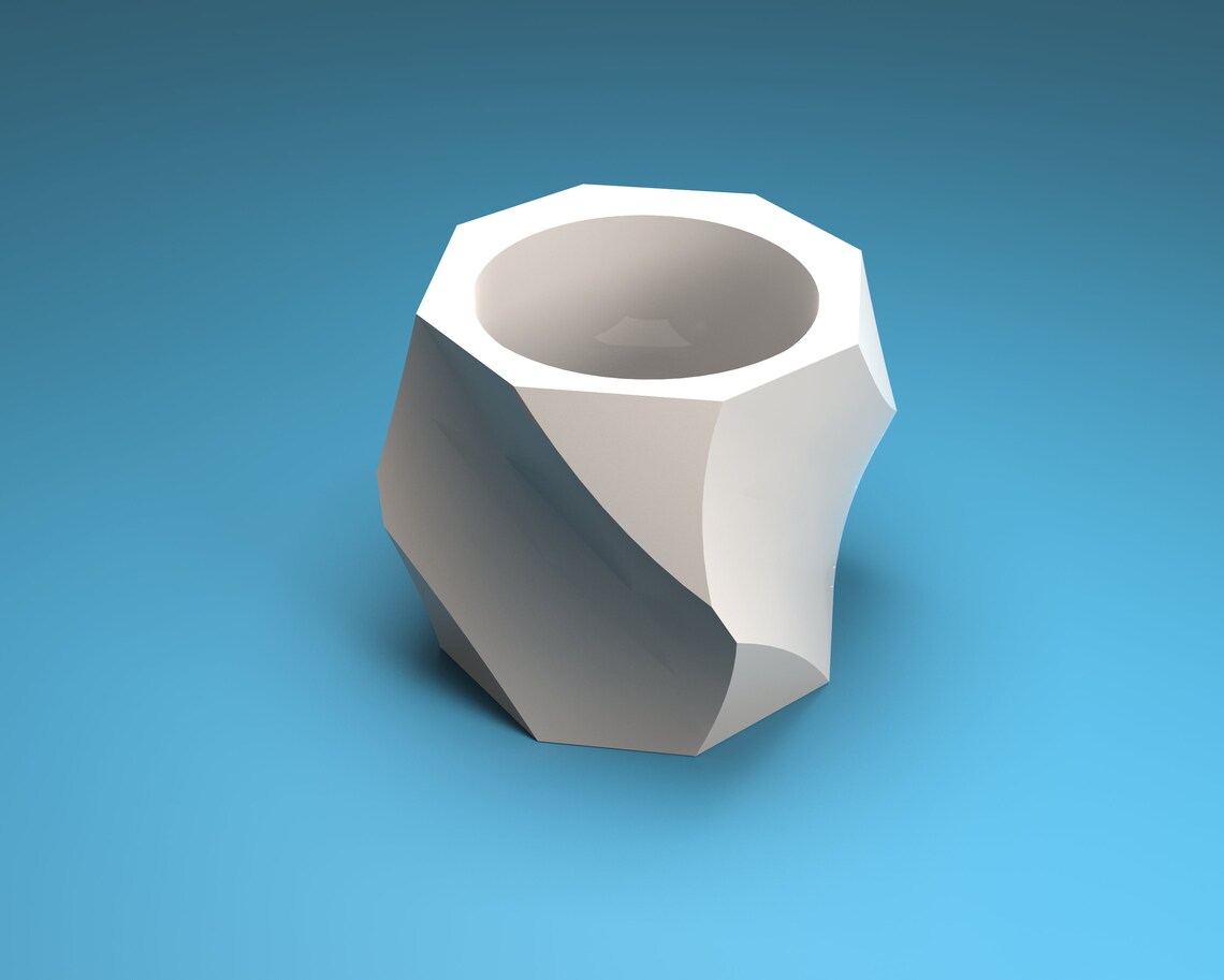 15 Geometric Pots or Base In.stl Format for 3d Printing STL File DIY ...