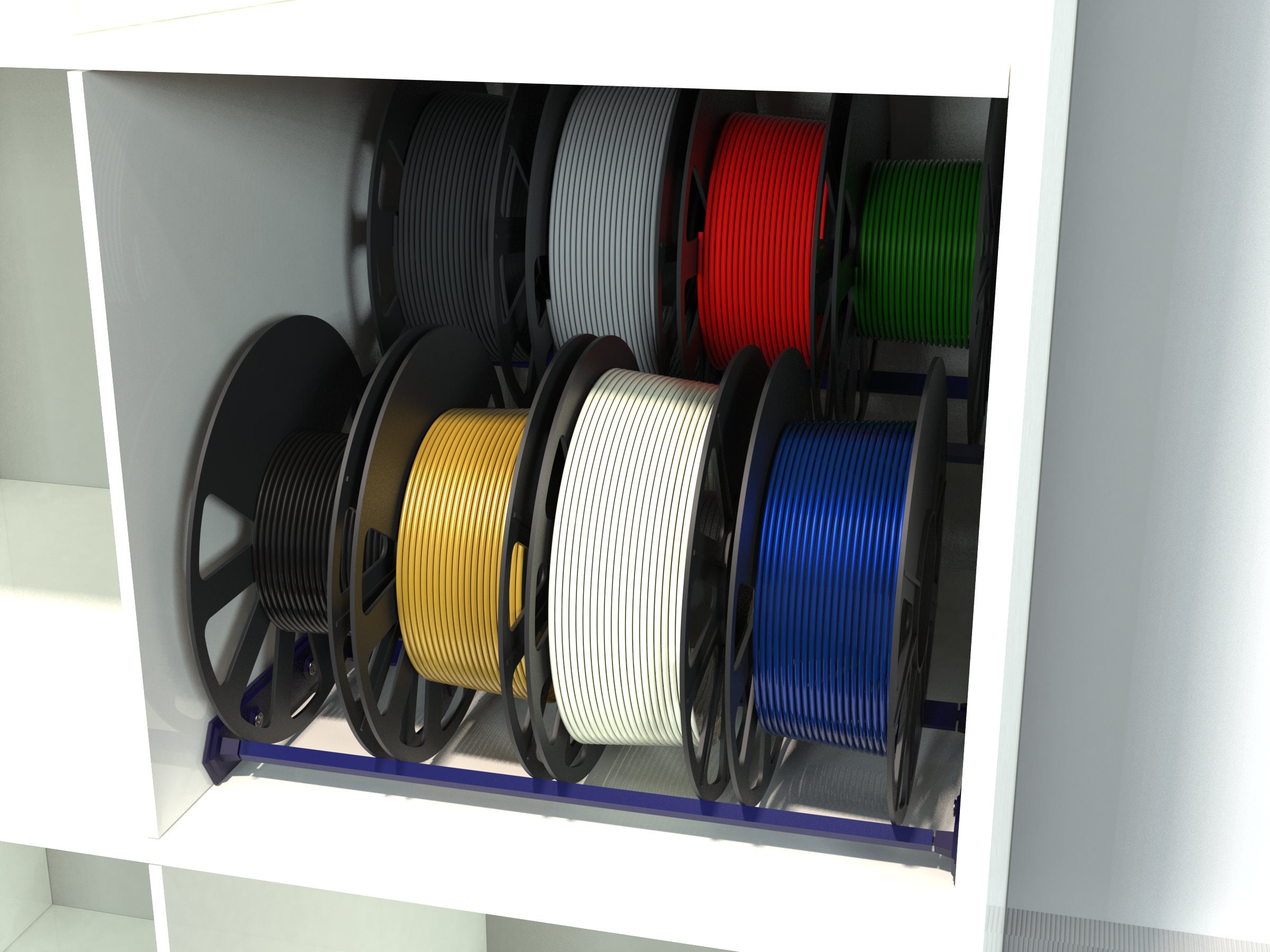 Kallax Shelf Compatible Filament Roll Holder: Quadruple 3D Print ...