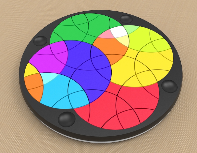 Chromatic Circle Puzzle - 3D Printable STL File for a Colorful Rubik-style Board Game, DIY File ...