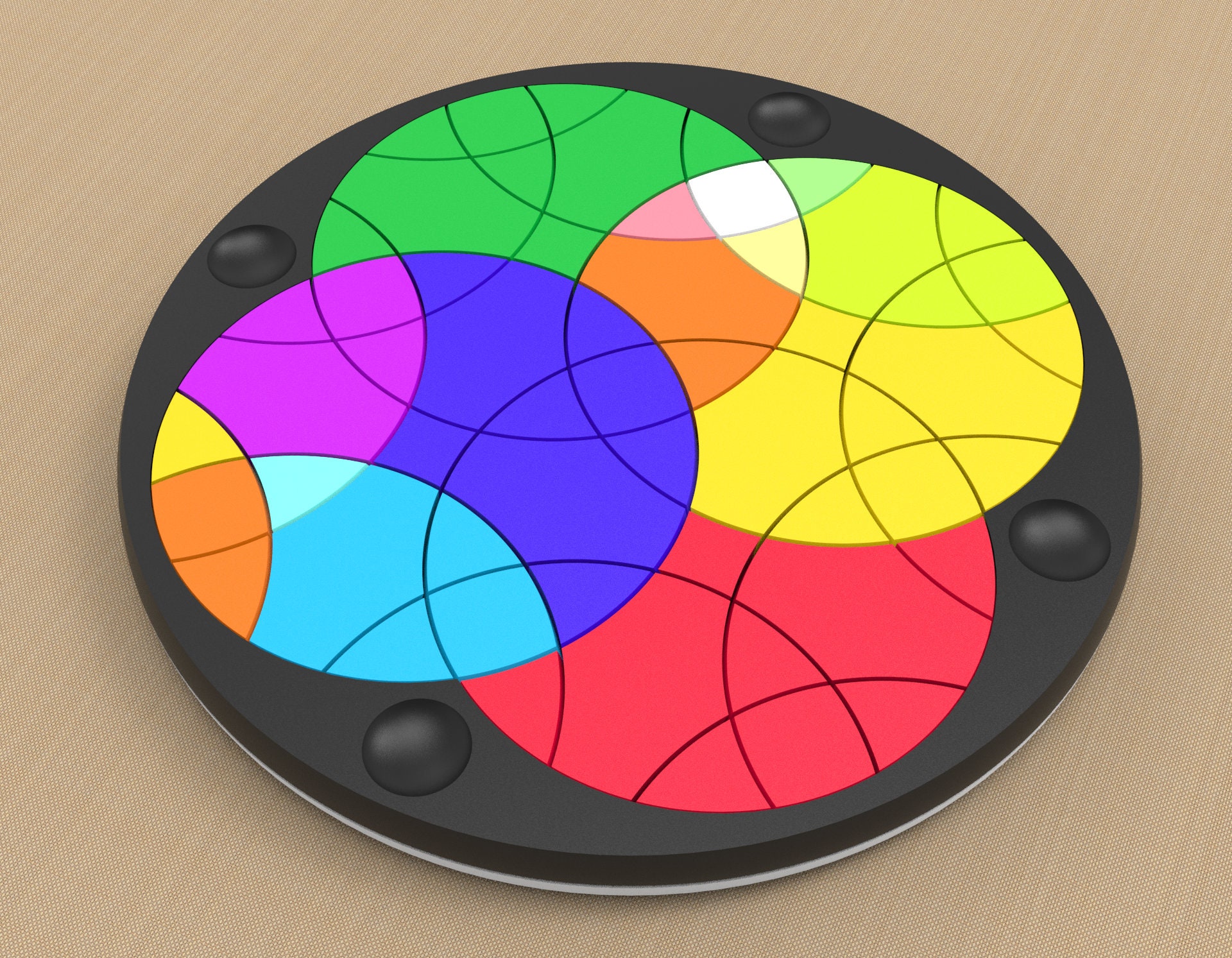 Chromatic Circle Puzzle - 3D Printable STL File for a Colorful Rubik ...