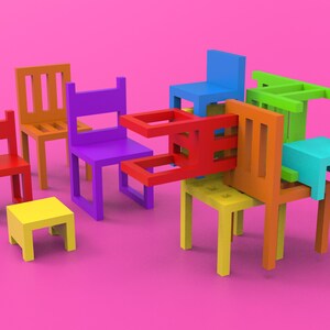 3D Printable Puzzled Chair Stacking Game: Rubik's Cube Inspired (STL ...