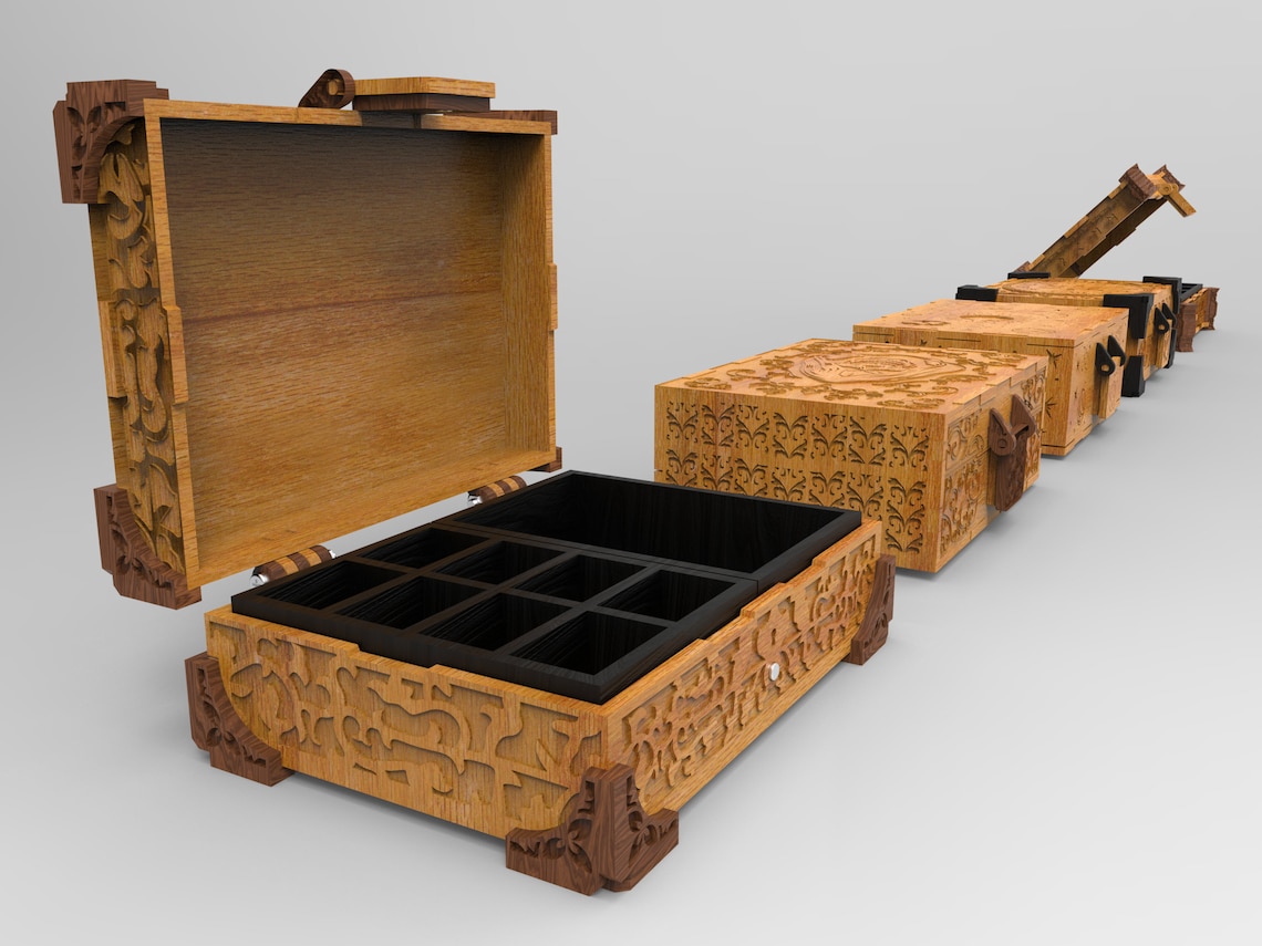 5 Unique Wooden Box Designs Collection - DIY Laser Cut CNC Files, DXF ...