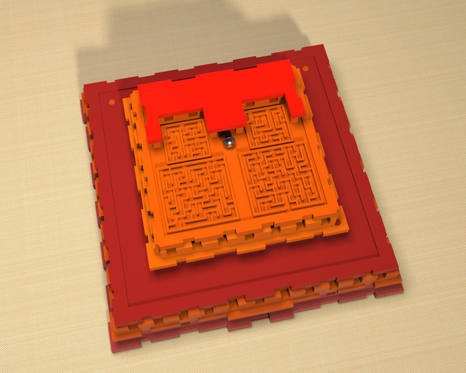 Mayan Construction Inspired Maze Puzzle - 3D Printed, Four-floored ...